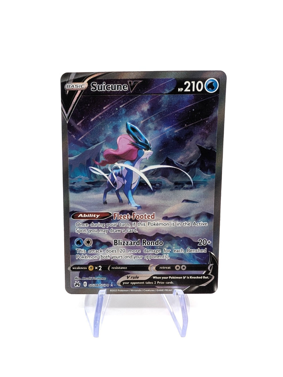 Pokemon Cards Suicune V GG38/GG70 Crown Zenith Galarian Gallery Rare V ...