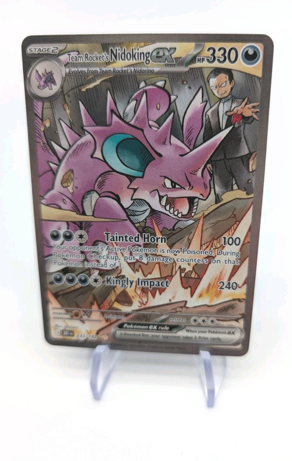 Pokemon TCG Team Rocket's Nidoking EX 233/182 SIR Destined Rivals ...