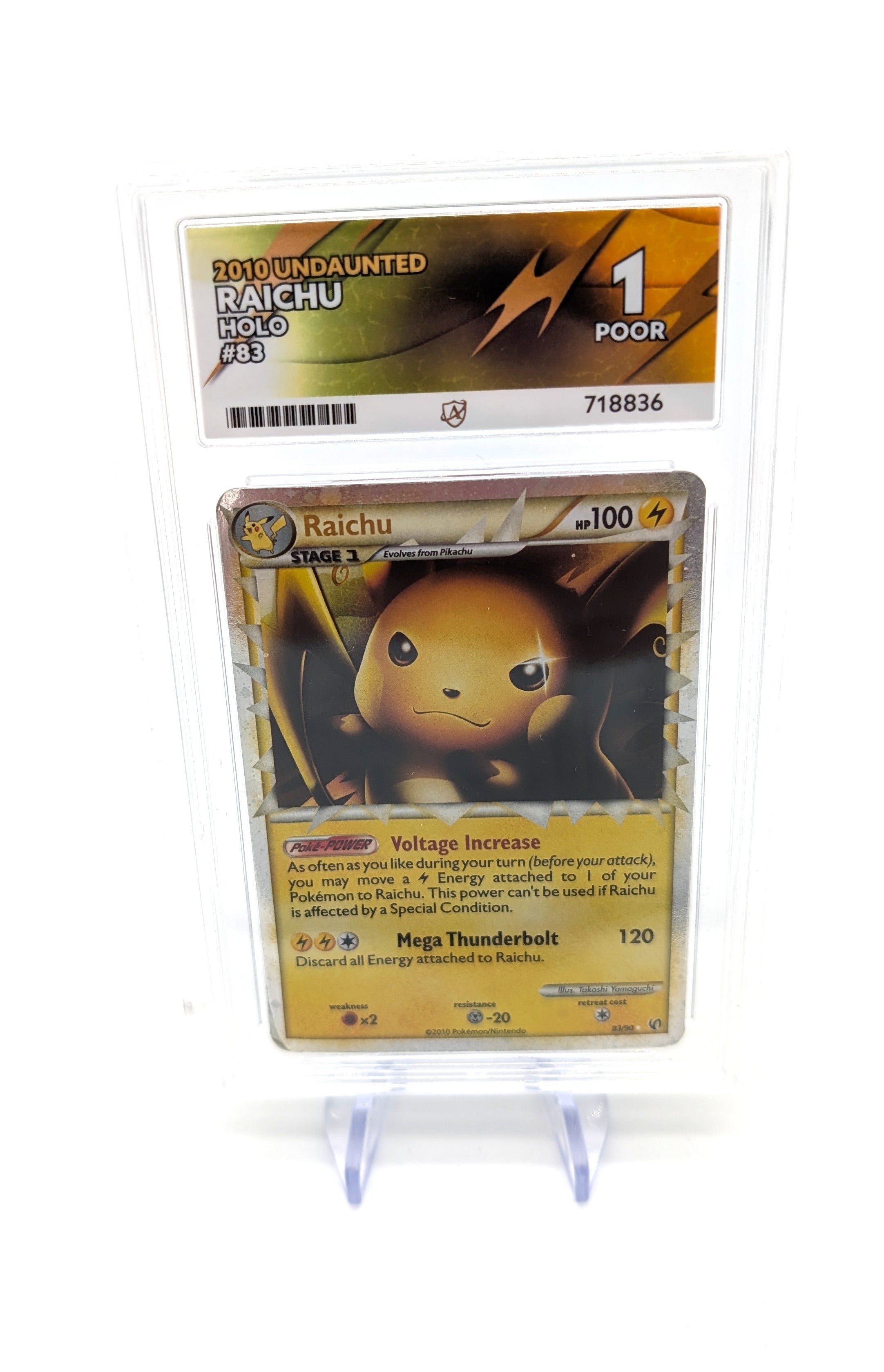 Pokémon Raichu Prime Holo - 83/9 - 2010 English Ace Grading 1 – Quirky ...